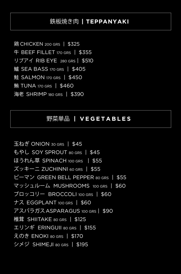 Menú - Izakaya Condesa - TORI TORI By Kumoto | Restaurante de alta ...